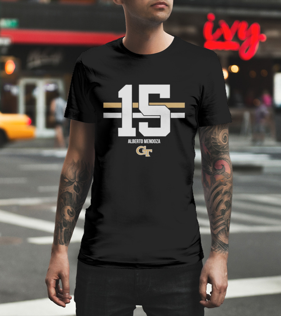 Alberto Mendoza 15 Georgia Tech NCAA GT Football T-Shirt