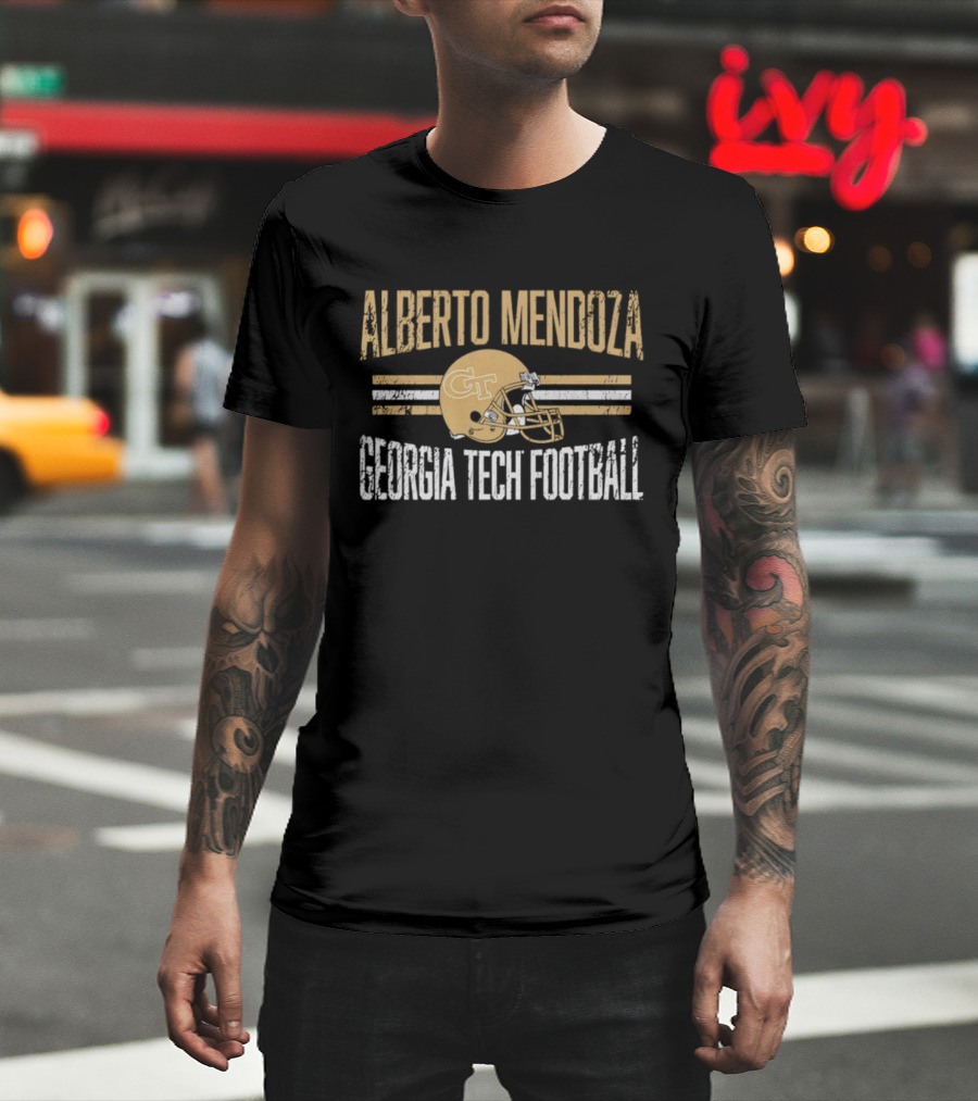 Alberto Mendoza Georgia Tech Football Helmet Hero CT T-Shirt