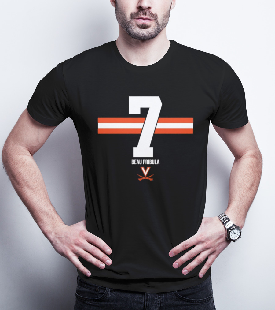 Beau Pribula 7 Virginia Cavaliers NCAA Football Number Seven T-Shirt