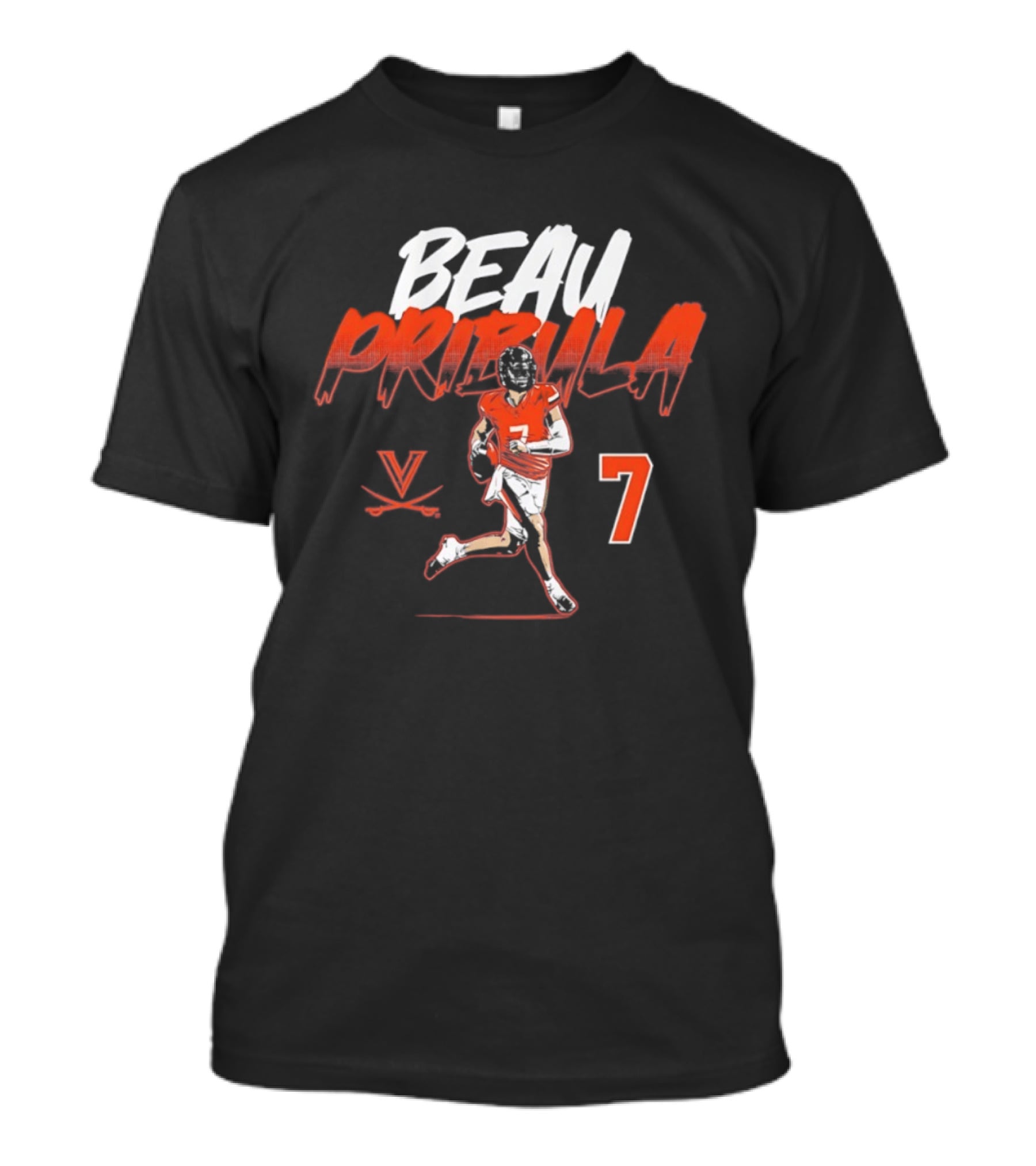 Beau Pribula 7 Virginia Cavaliers NCAA Football T-Shirt
