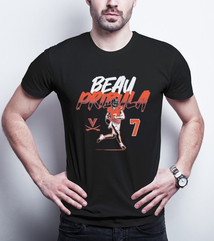 Beau Pribula 7 Virginia Cavaliers NCAA Football T-Shirt
