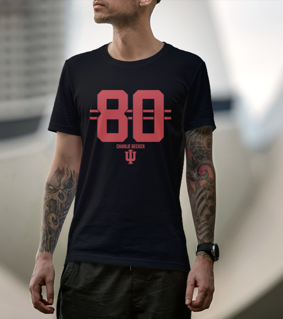 Charlie Becker 80 Indiana Hoosiers NCAA Football IU T-Shirt