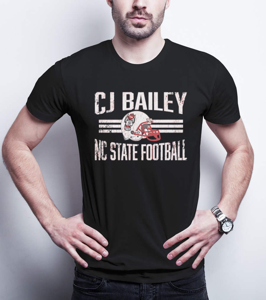 CJ Bailey NC State Football Helmet Hero T-Shirt