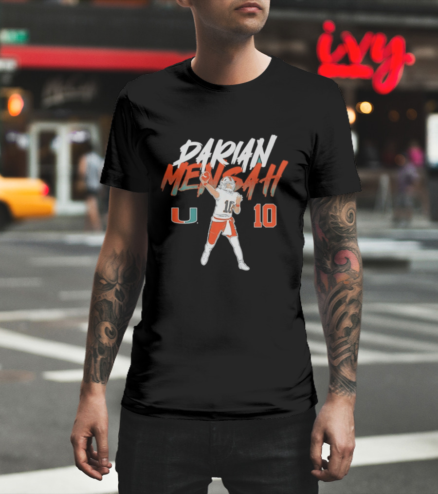 Darian Mensah 10 Miami Hurricanes NCAA Football Player Pose U T-Shirt