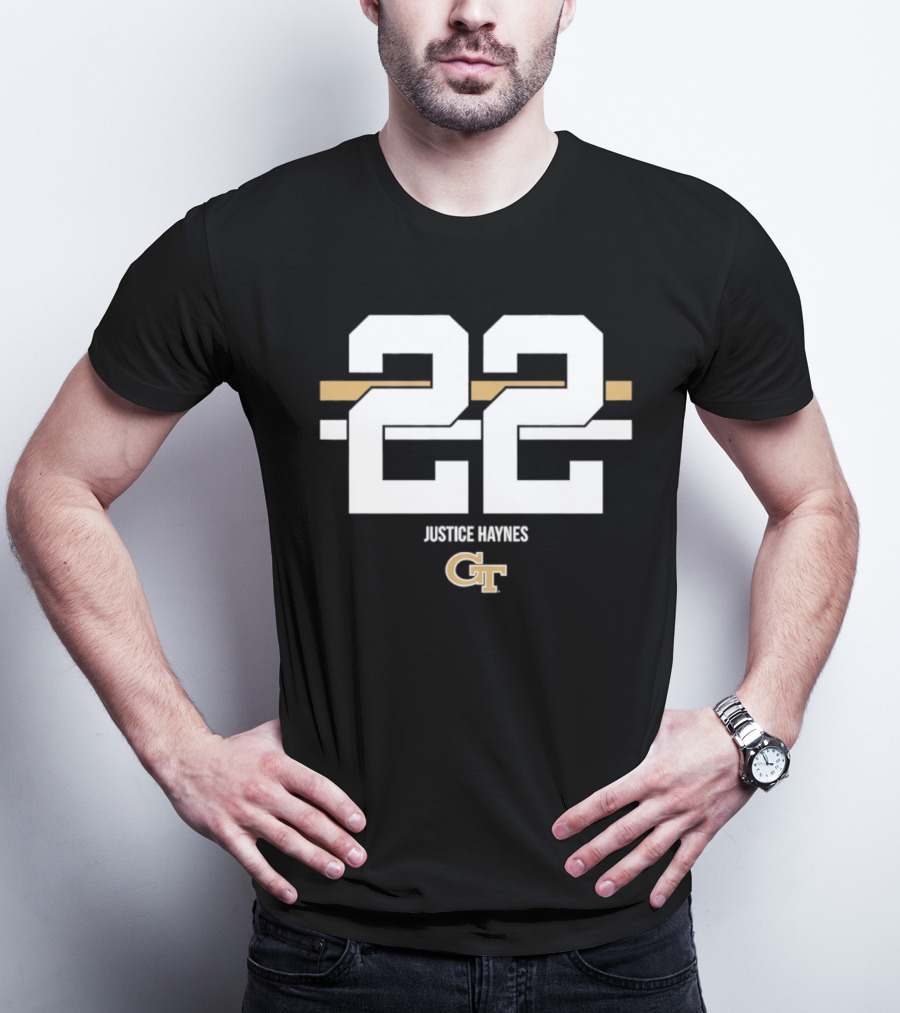 Justice Haynes 22 Georgia Tech GT NCAA Football T-Shirt