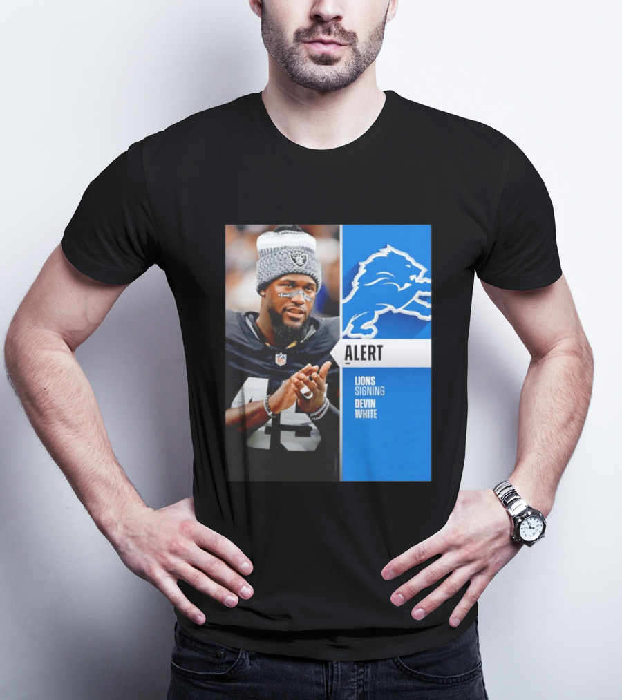 Alert Lions Signing Devin White NFL Football 2026 Season Update T-Shirt