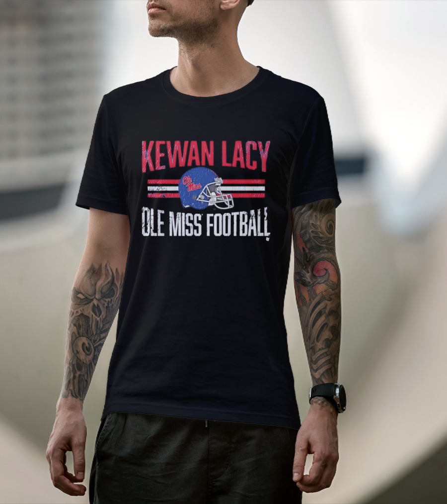 Kewan Lacy Ole Miss Football Rebels Helmet Hero T-Shirt