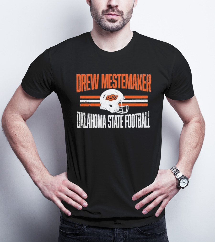 Drew Mestemaker OSU Oklahoma State Football Distressed Vintage Look T-Shirt