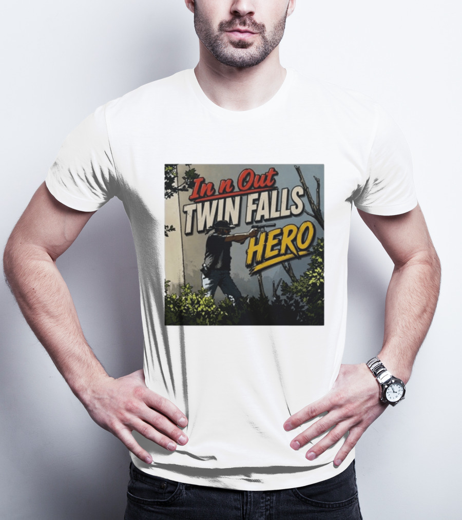In N Out Twin Falls Hero 2026 Action Scene T-Shirt