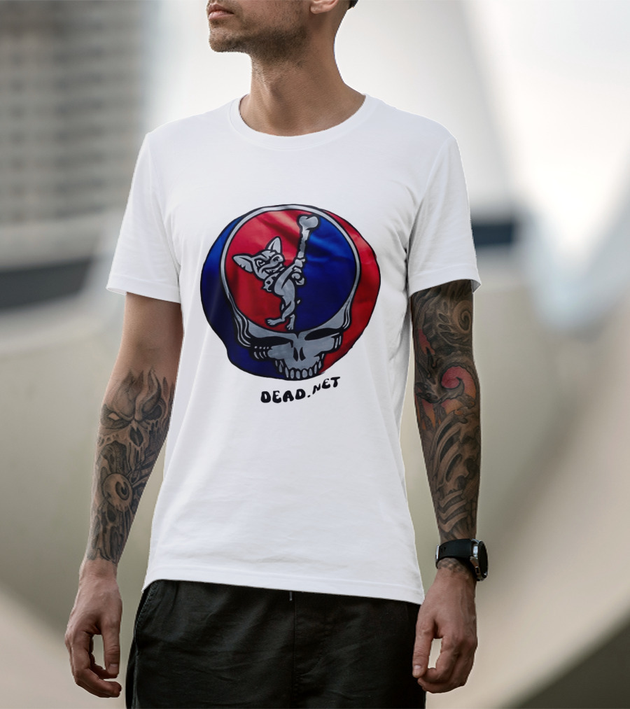El Paso Dead.Net Skull With French Bulldog And Bone T-Shirt
