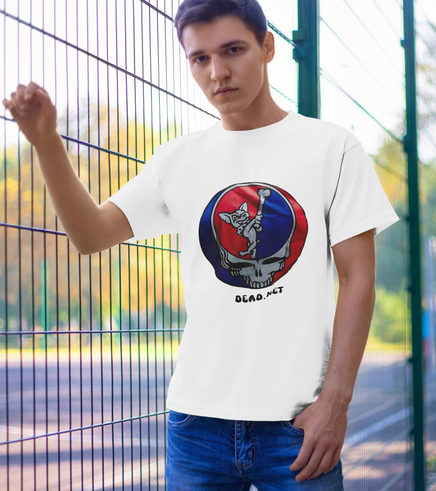 El Paso Dead.Net Skull With French Bulldog And Bone T-Shirt
