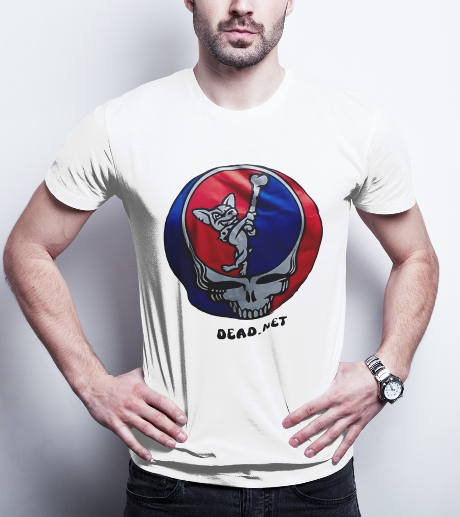 El Paso Dead.Net Skull With French Bulldog And Bone T-Shirt