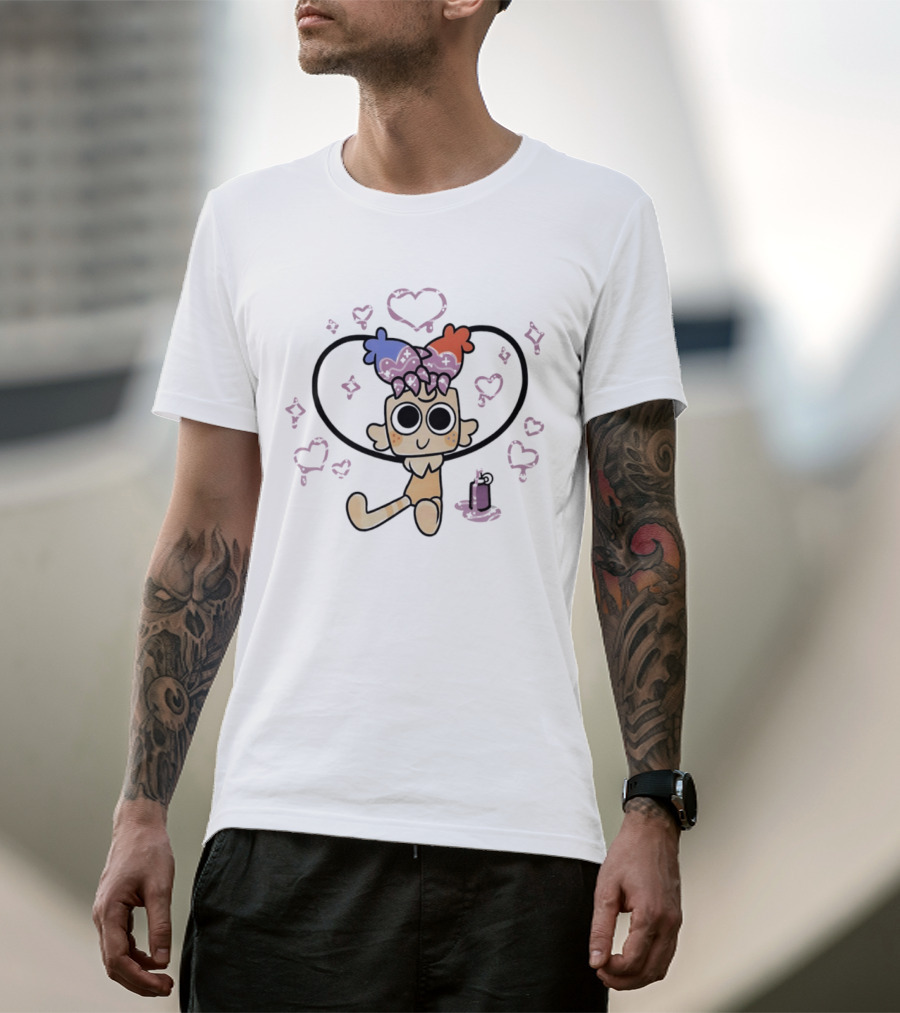 Goob The Fluffy Craft Cute Character With Heart And Sparkle T-Shirt