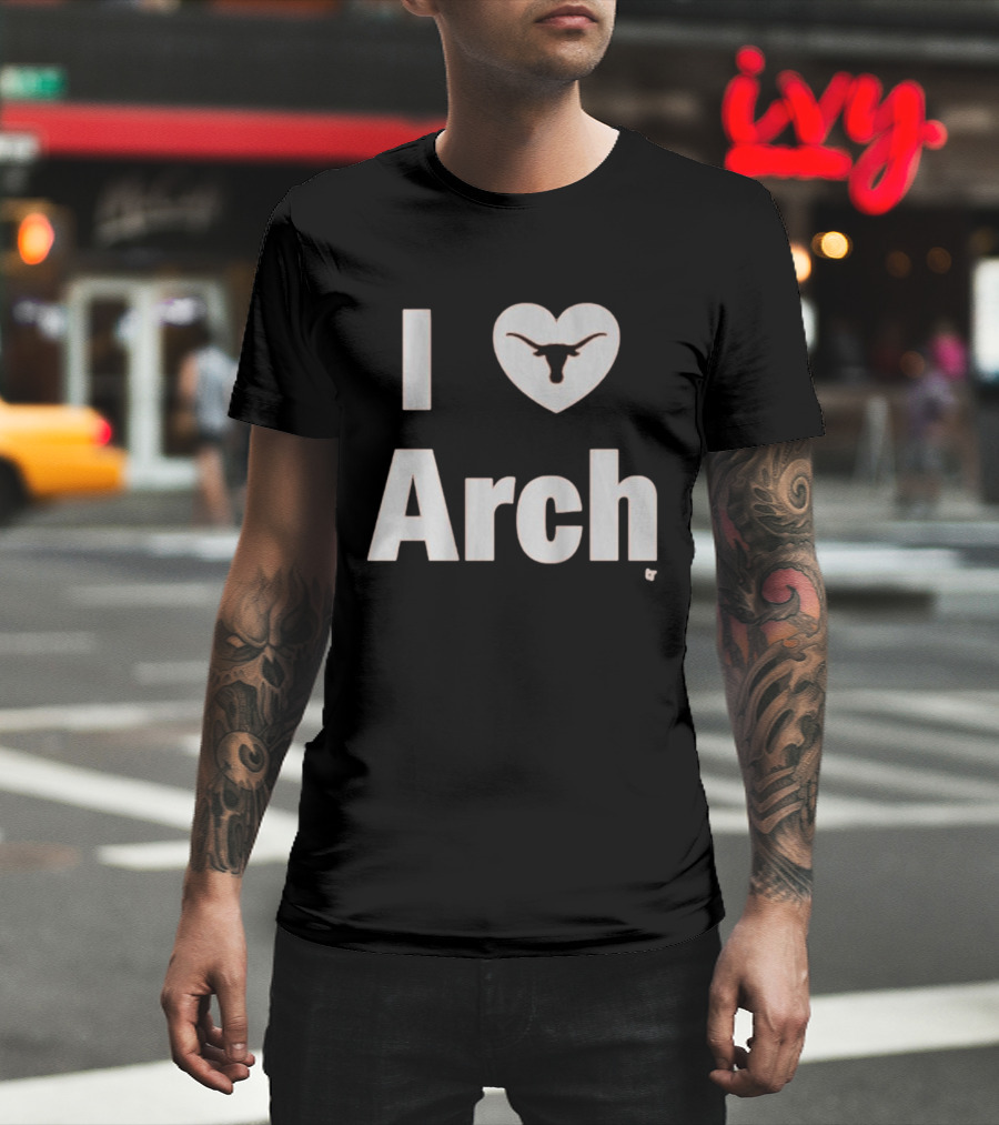 Texas Longhorns I Heart Arch Manning Football T-Shirt
