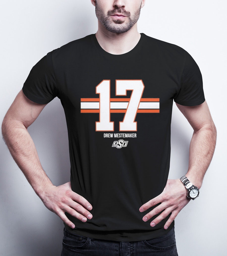 Drew Mestemaker 17 Oklahoma State OSU Football NCAA T-Shirt