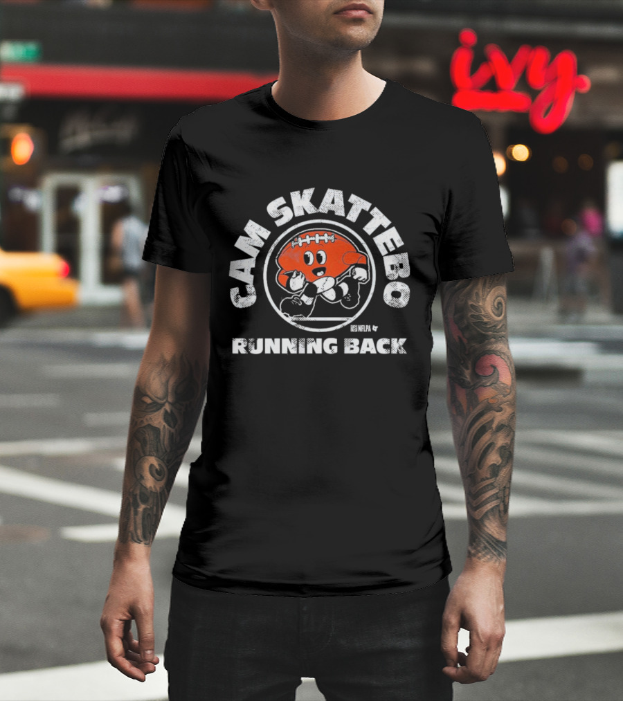 Cam Skattebo Running Back Football Buddies Retro Cartoon Fun T-Shirt