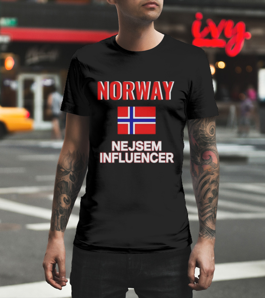 Norway Flag Nejsem Influencer T-Shirt