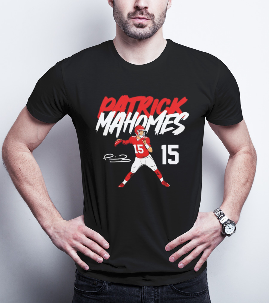Patrick Mahomes 15 KC Chiefs Signature Pose 2026 Star T-Shirt