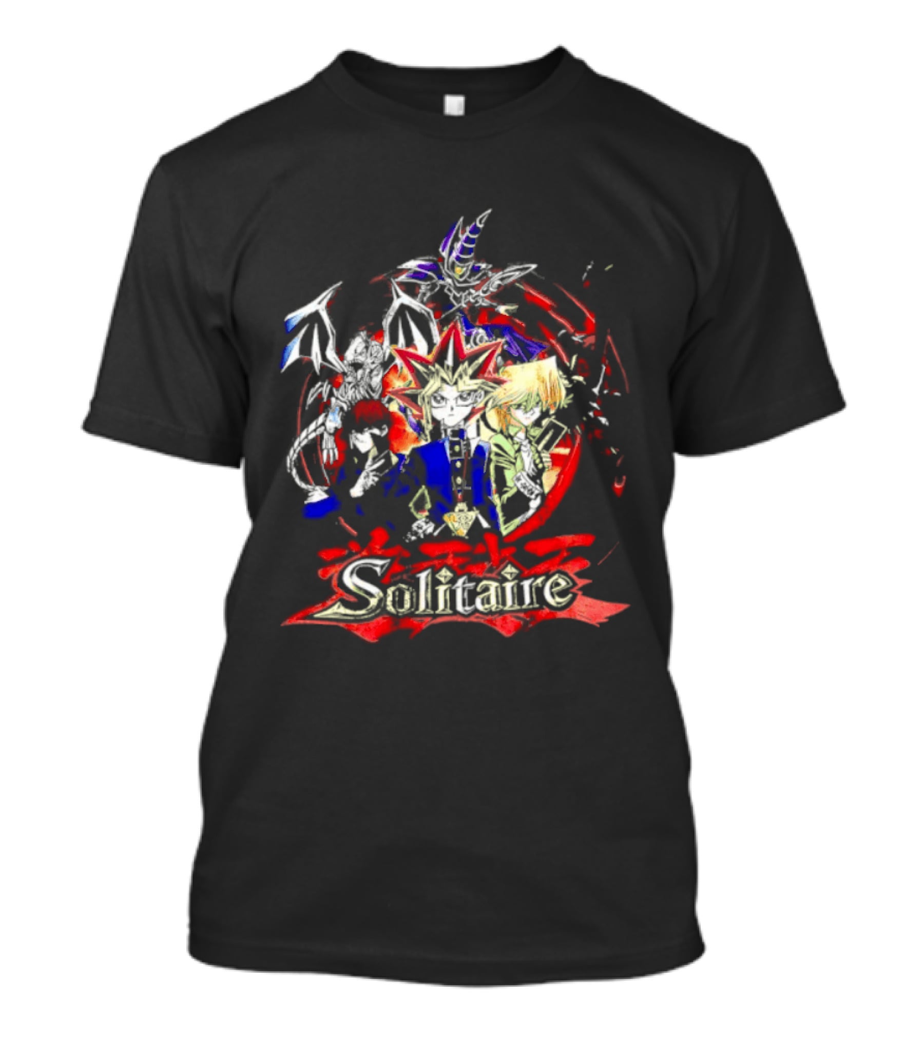 Yu Gi Oh Solitaire Yugi Muto Seto Kaiba Red Blue Star T-Shirt