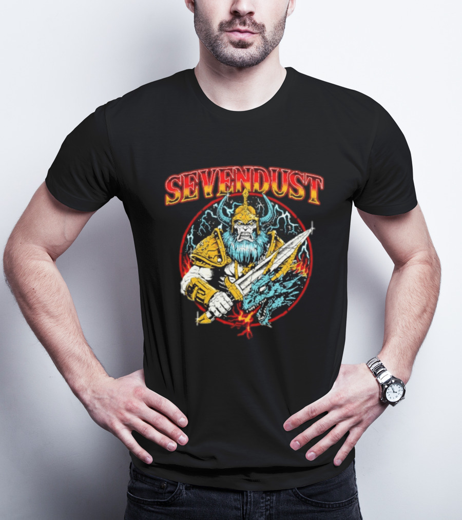 Sevendust Viking Warrior Dragon Battle Axe Power T-Shirt