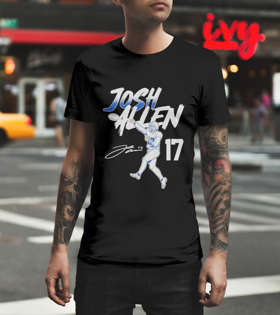 Josh Allen 17 Buffalo Bills Football Star 2026 Pose T-Shirt