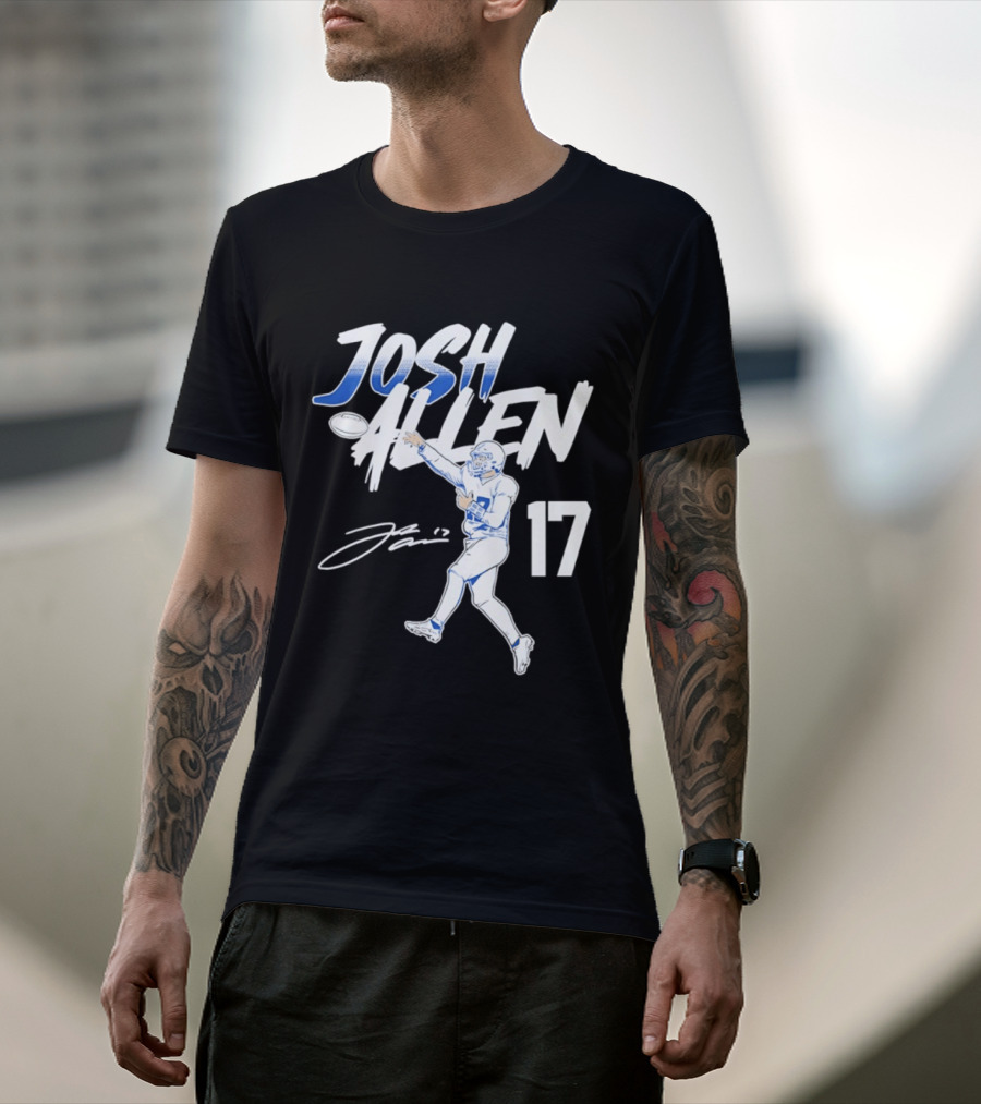 Josh Allen 17 Buffalo Bills Football Star 2026 Pose T-Shirt