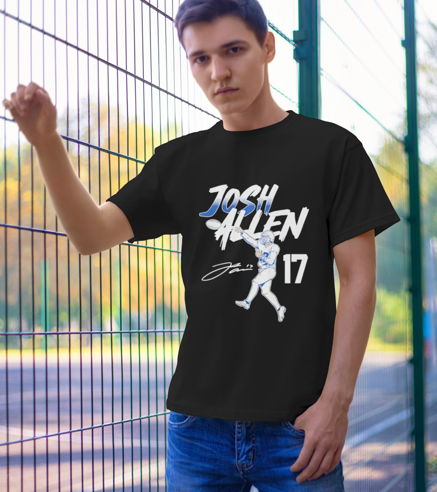 Josh Allen 17 Buffalo Bills Football Star 2026 Pose T-Shirt