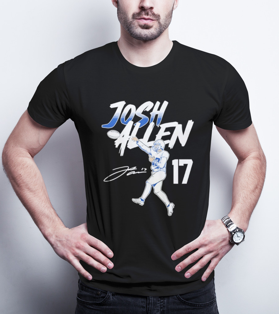 Josh Allen 17 Buffalo Bills Football Star 2026 Pose T-Shirt