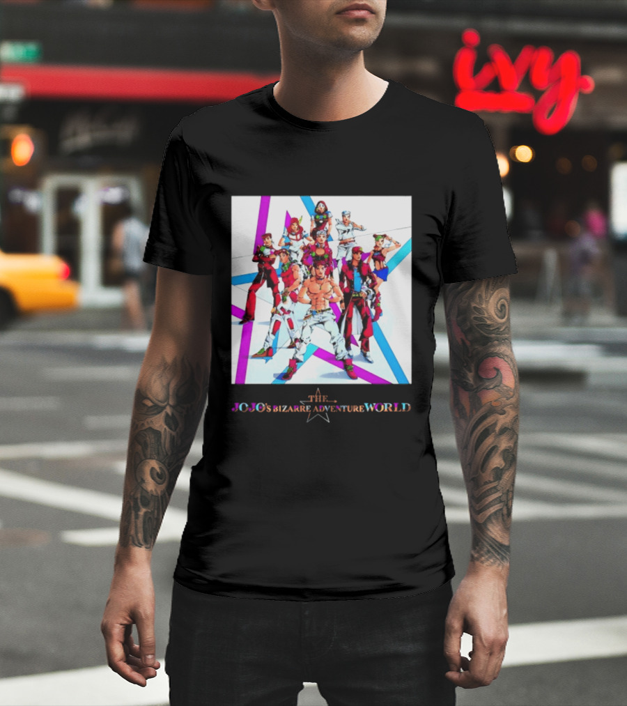The JoJo's Bizarre Adventure World Anime Characters Ensemble T-Shirt
