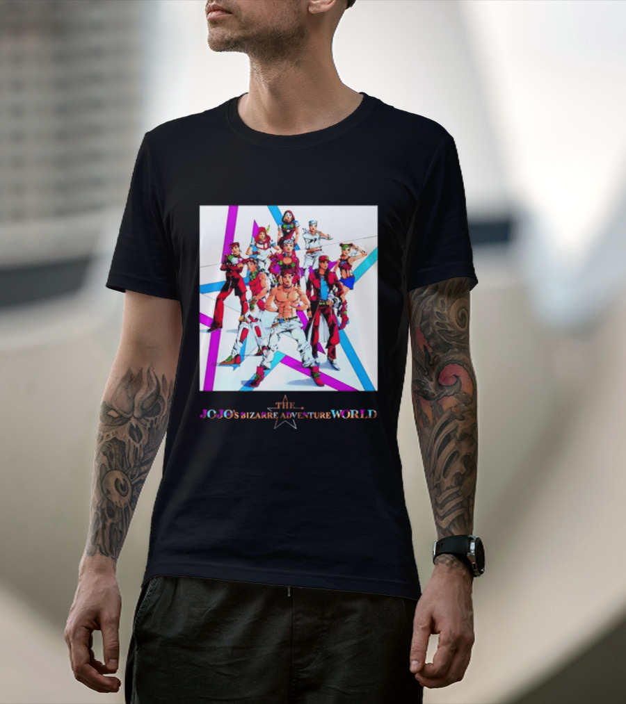 The JoJo's Bizarre Adventure World Anime Characters Ensemble T-Shirt