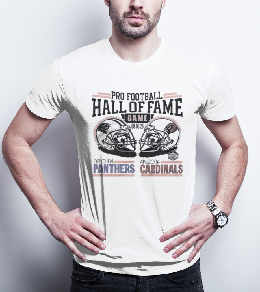 Pro Football Hall Of Fame Game 2026 Carolina Panthers Arizona Cardinals Matchup T-Shirt
