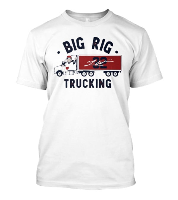 Big Rig Trucking 32 Cartoon Truck Driver With Red Cap T-Shirt