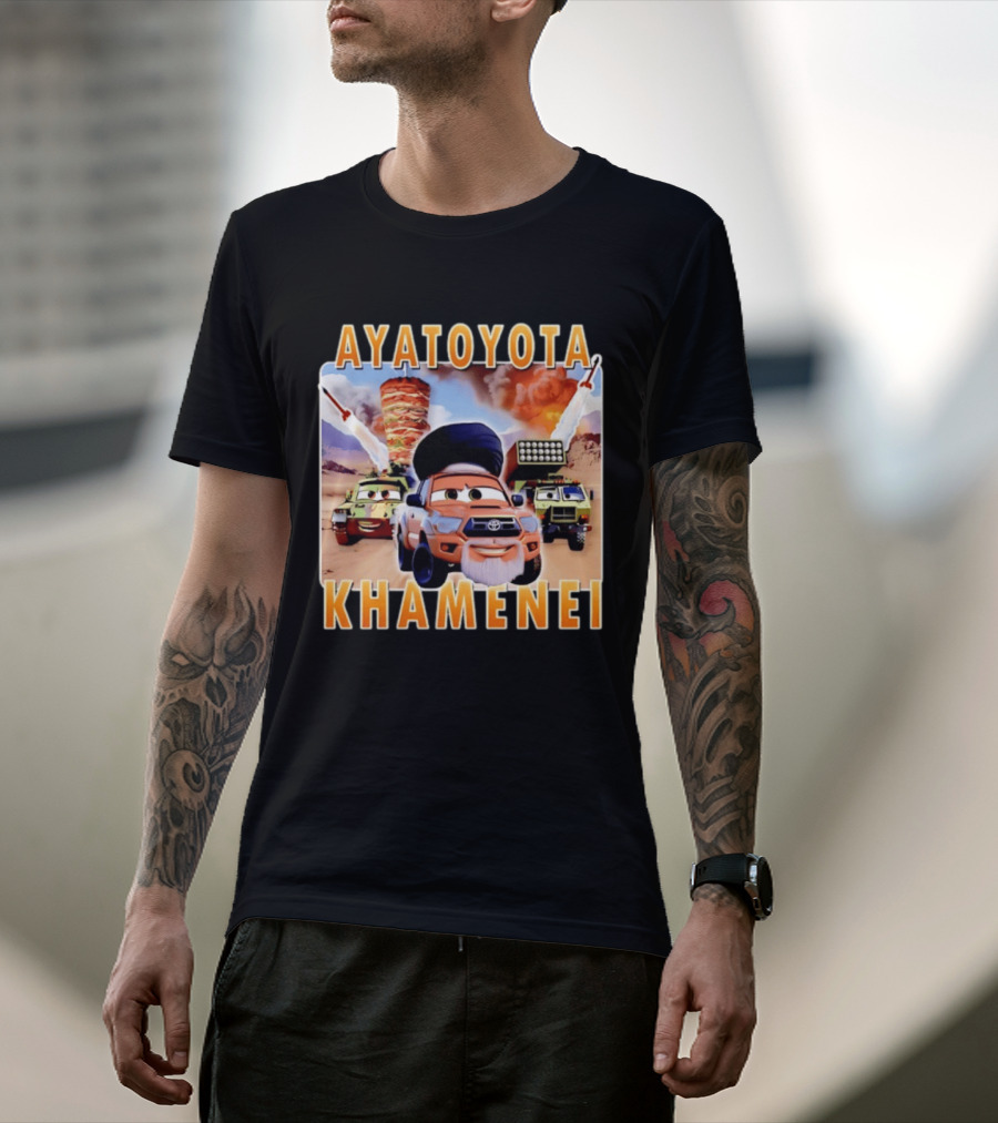 Ayatoyota Khamenei Toyota Ayatollah Car Rockets Desert Helicopter T-Shirt