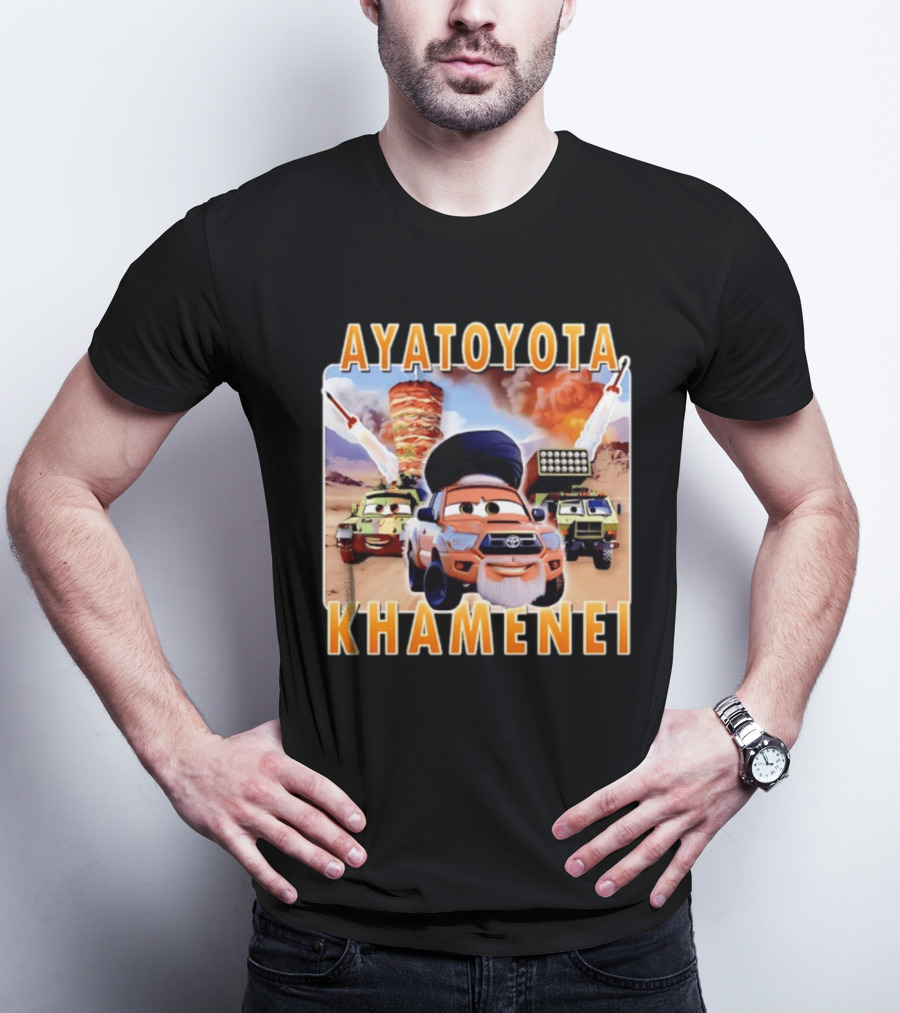 Ayatoyota Khamenei Toyota Ayatollah Car Rockets Desert Helicopter T-Shirt