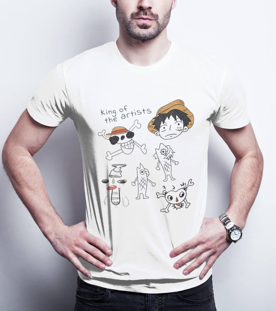 King Of The Artists One Piece Straw Hat Skull Luffy Sketches T-Shirt
