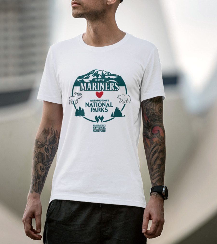 Mariners Love Washington's National Parks Nature Wildlife Mountain Forest Event T-Shirt