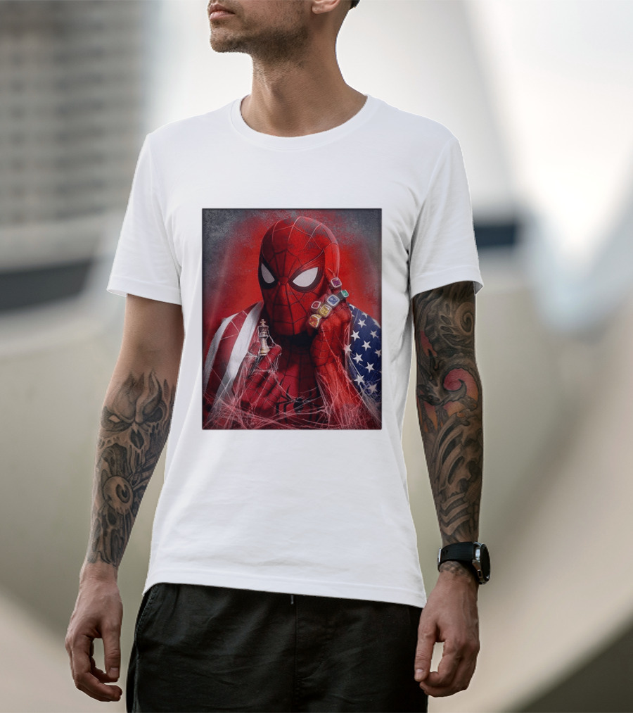 Spider Man Infinity Gauntlet Chess Piece American Flag Avengers Endgame Russo Brothers T-Shirt