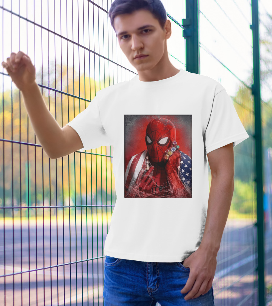 Spider Man Infinity Gauntlet Chess Piece American Flag Avengers Endgame Russo Brothers T-Shirt