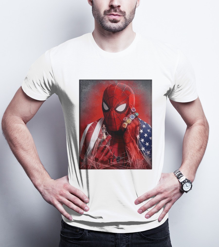Spider Man Infinity Gauntlet Chess Piece American Flag Avengers Endgame Russo Brothers T-Shirt