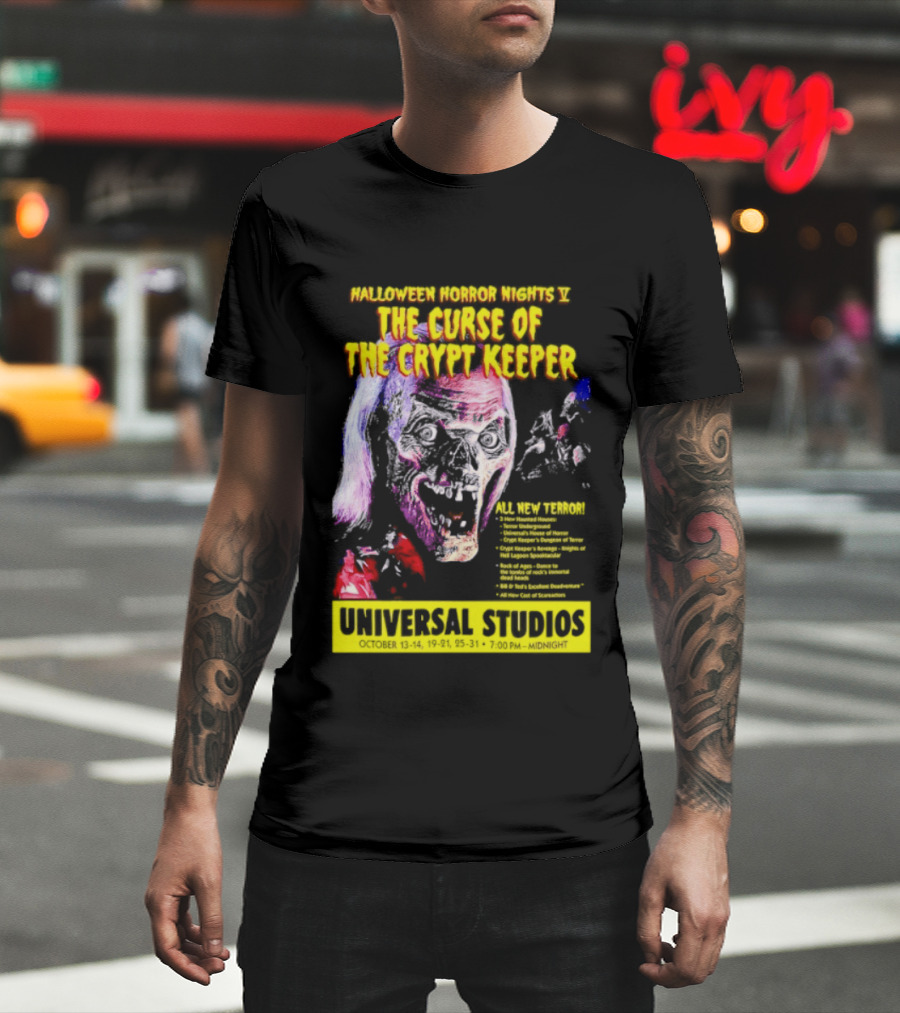 Halloween Horror Nights V The Curse Of The Crypt Keeper Universal Studios 40 Nights Of Terror Universal Studios Midnight T-Shirt