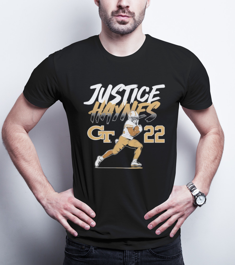 Justice Haynes 22 Georgia Tech Yellow Jackets Football All Star T-Shirt