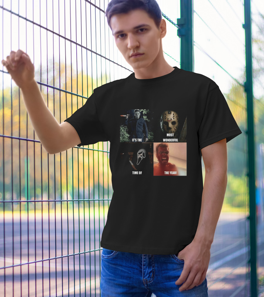 Halloween Horror Icons It's The Most Wonderful Time Of The Year T-Shirt