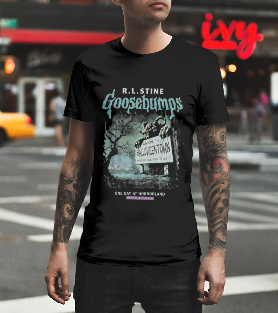 R.L. Stine Goosebumps One Day At Horrorland Halloween T-Shirt