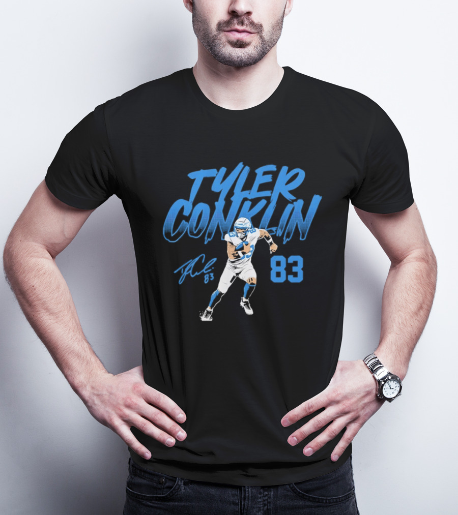 TYLER CONKLIN 83 Detroit Lions Dynamic Pose T-Shirt