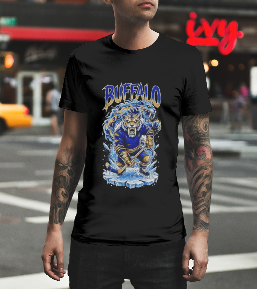 Buffalo Sabres Sabretooth Ice Hockey Tiger Mascot Buffalo Sabres T-Shirt