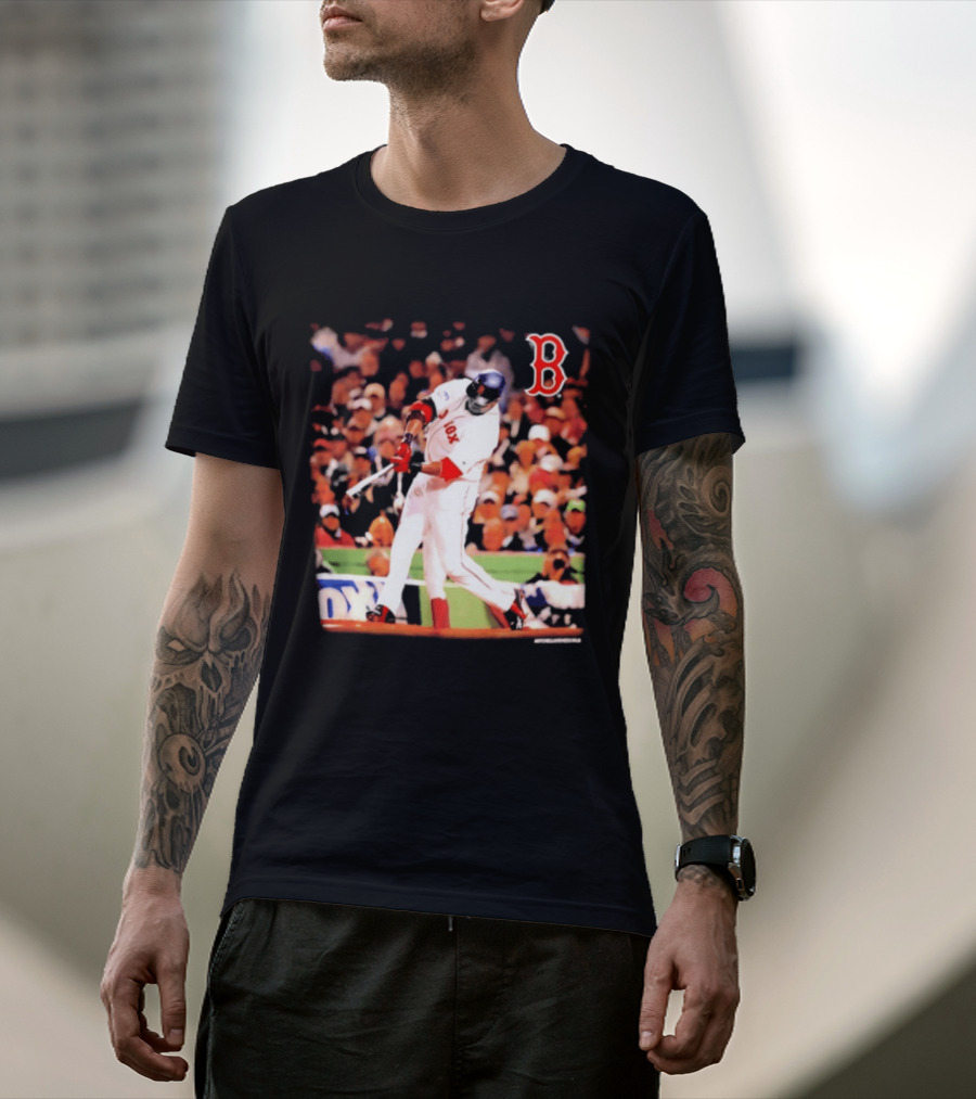 Boston Red Sox David Ortiz Iconic Swing Moment T-Shirt