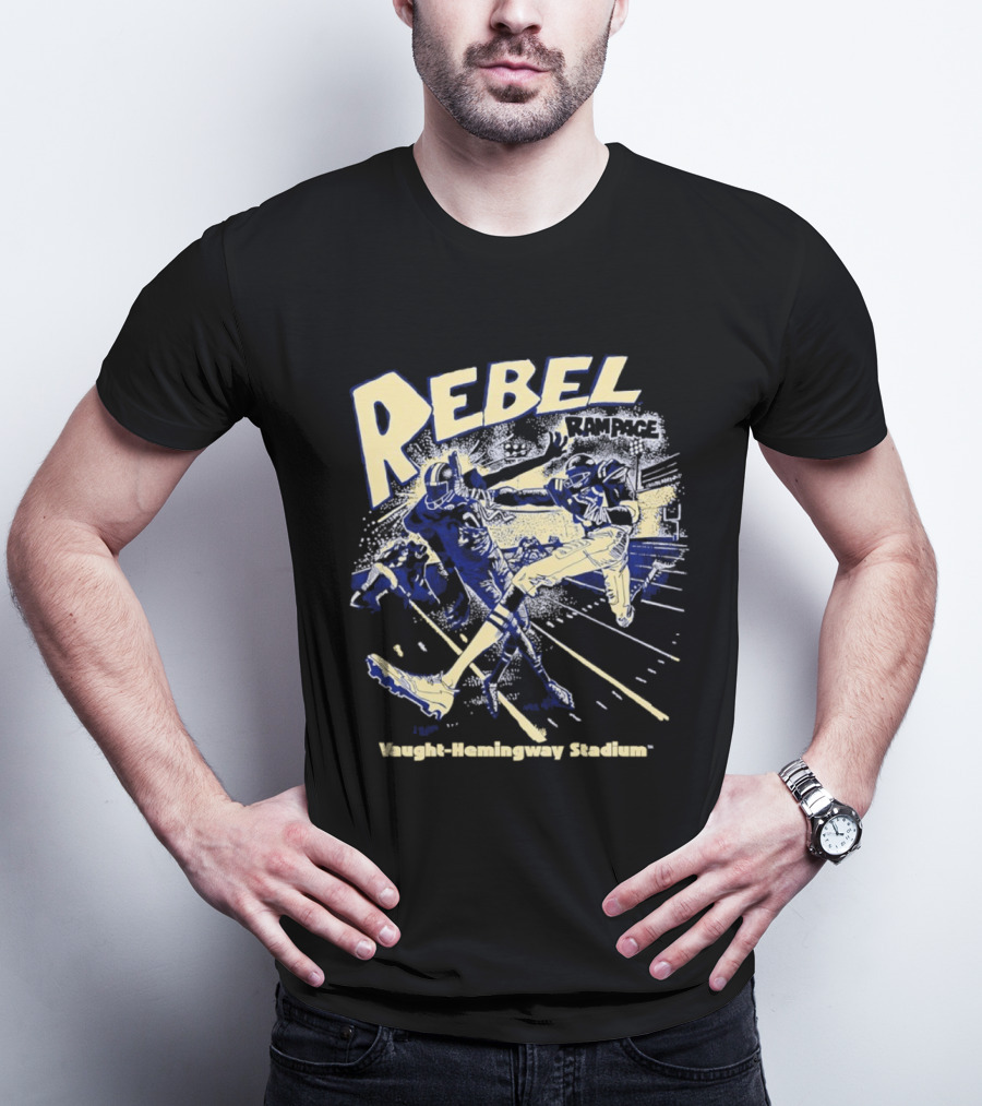 Rebel Rampage Ole Miss Football Vaught Hemingway Stadium T-Shirt