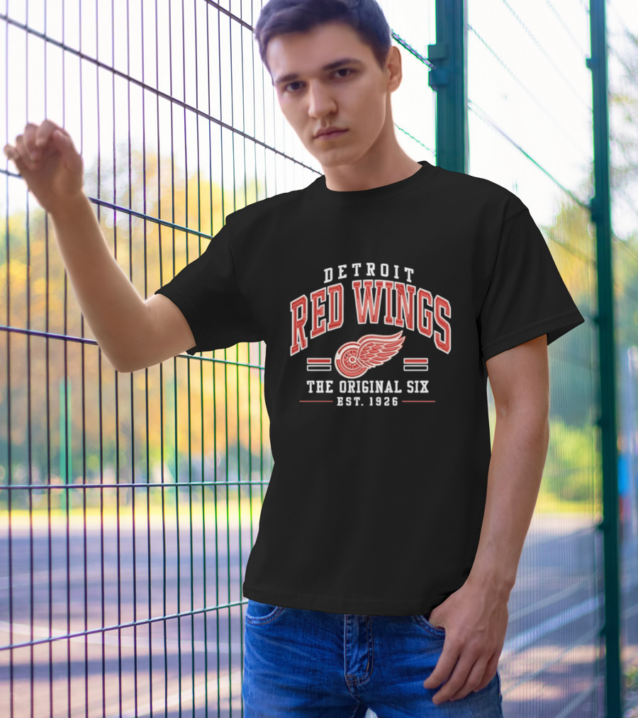 Detroit Red Wings The Original Six Est 1926 Vintage Hockey Team T-Shirt