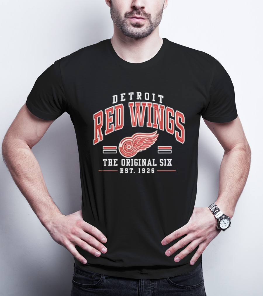 Detroit Red Wings The Original Six Est 1926 Vintage Hockey Team T-Shirt