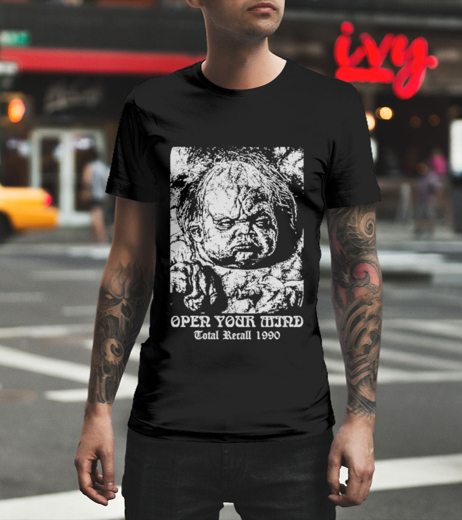 Open Your Mind Total Recall 1990 Arnold Schwarzenegger T-Shirt